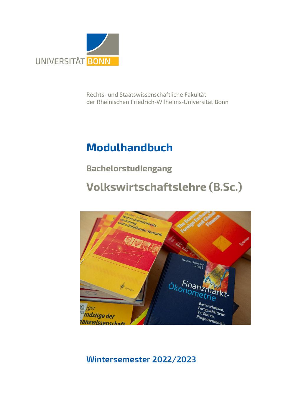 Modulhandbuch B.Sc. VWL Uni Bonn WiSe2022_23_De.pdf — Fachbereich Wirtschaftswissenschaften